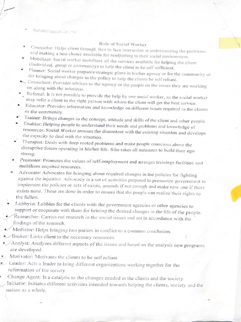 Roles of Social Workers PDF | PDF