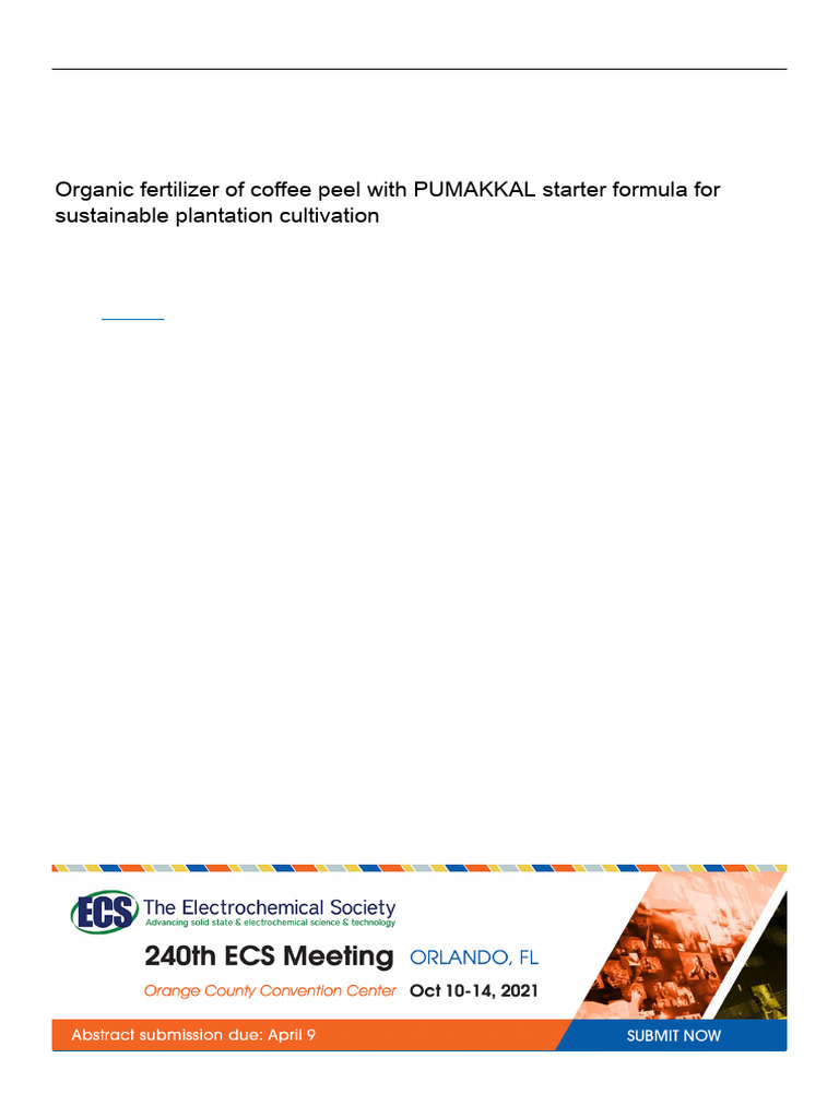 Organic Fertilizer of Coffee Peel With PUMAKKAL ST | PDF | Soil | Compost