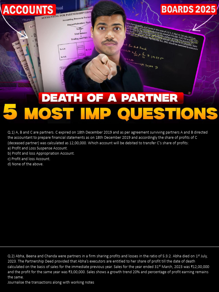 Partner Death Accounting Scenarios | PDF | Goodwill (Accounting) | Interest