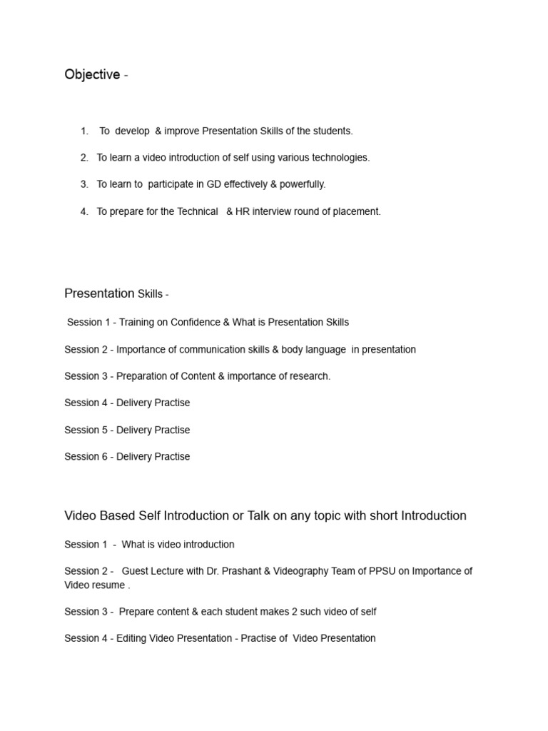 SOE Sem 6 Placement Training (2) | PDF