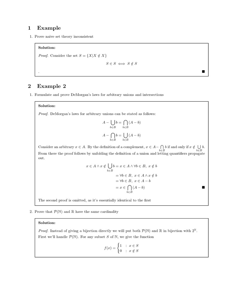 Set Theory Proofs and Concepts | PDF | Function (Mathematics ...