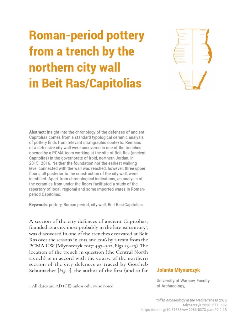 Roman Period Pottery From A Trench | PDF | Pottery | Cookware And Bakeware