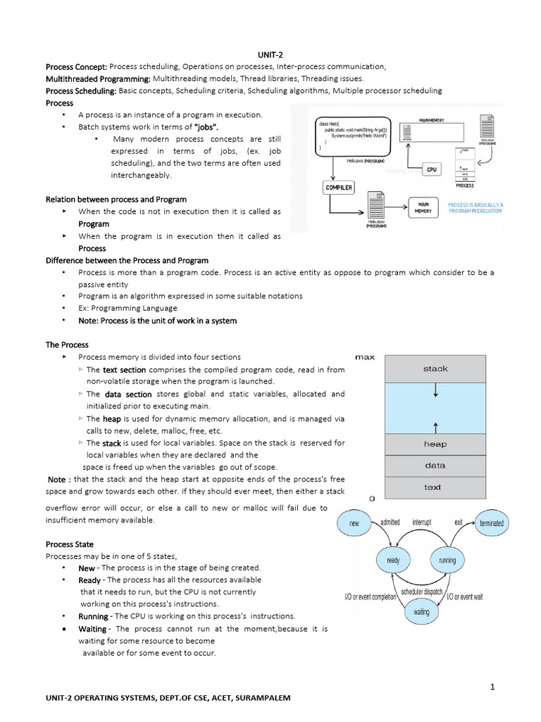 OS-Unit-II | PDF | Scheduling (Computing) | Thread (Computing)