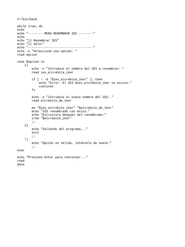 Script para Renombrar IES | PDF
