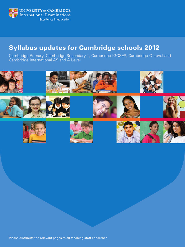 Cambridge - IGCSE - Syllabus Updates For Cambridge Schools 2012 | PDF ...