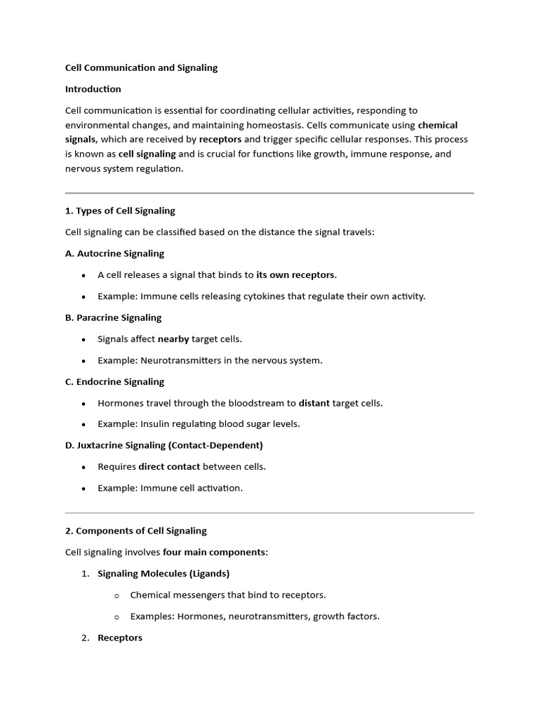 Cell Communication and Signaling | PDF | Cell Signaling | Signal ...