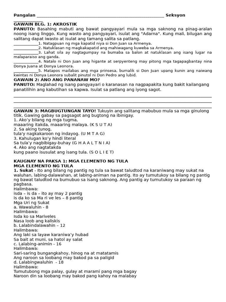 Q4 Worksheet Aralin 5 | PDF
