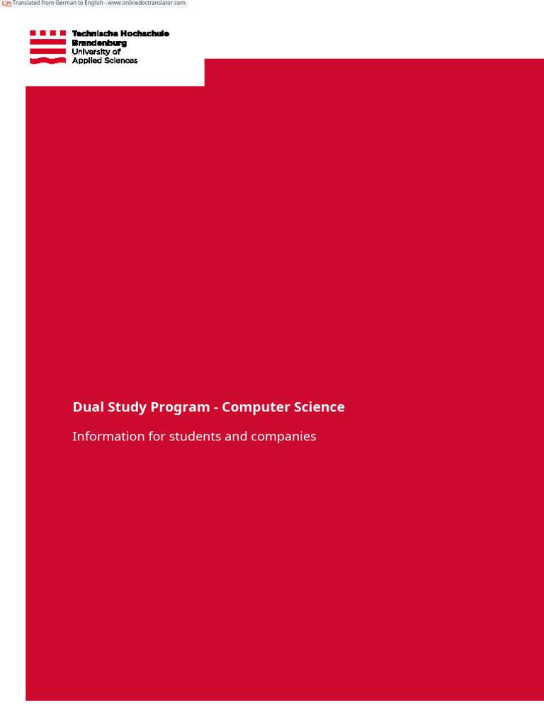 Duales Studium Informatik - De.en | PDF | Academic Degree | Science