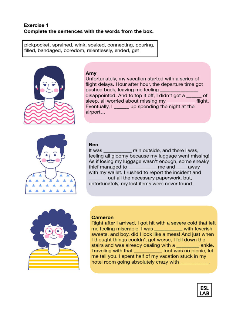 Vacations Gone Wrong - Worksheet - S | PDF