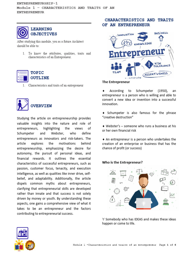 Traits of Novice Entrepreneurs | PDF | Entrepreneurship | Cognition