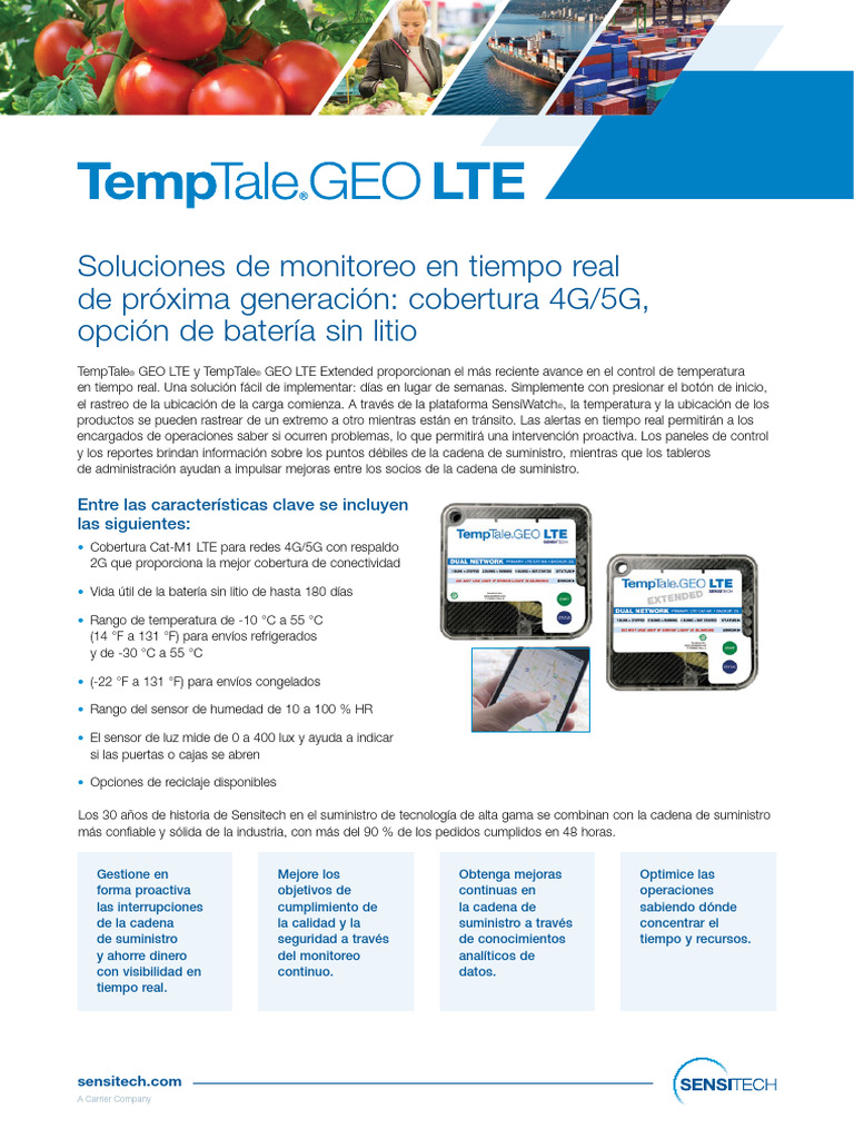 TempTale GEO LTE FOOD SP | PDF | Lte (Telecomunicaciones) | Gestión de ...