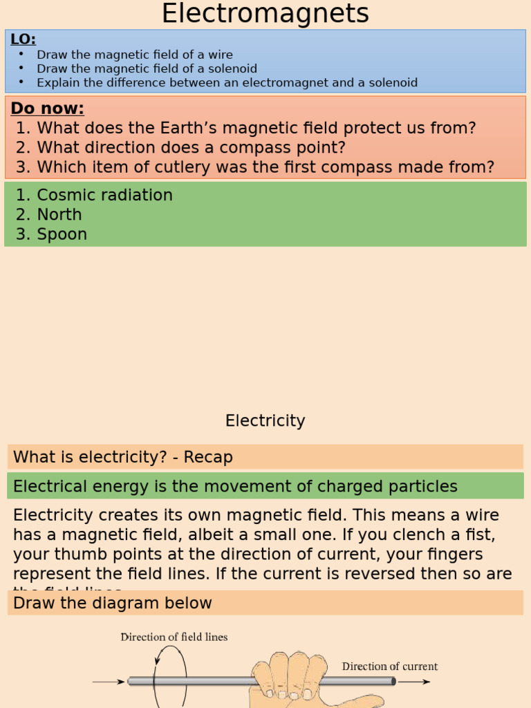 Lesson 9 - Electromagnets | PDF | Magnetic Field | Magnetism