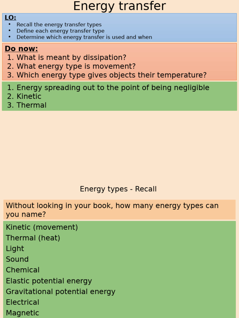 Lesson 5 - Energy Transfers (2) | PDF | Potential Energy | Kinetic Energy