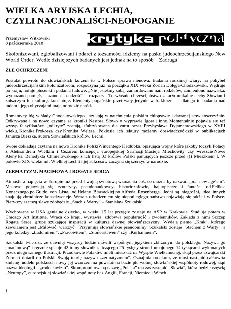 Witkowski - Zadruga | PDF