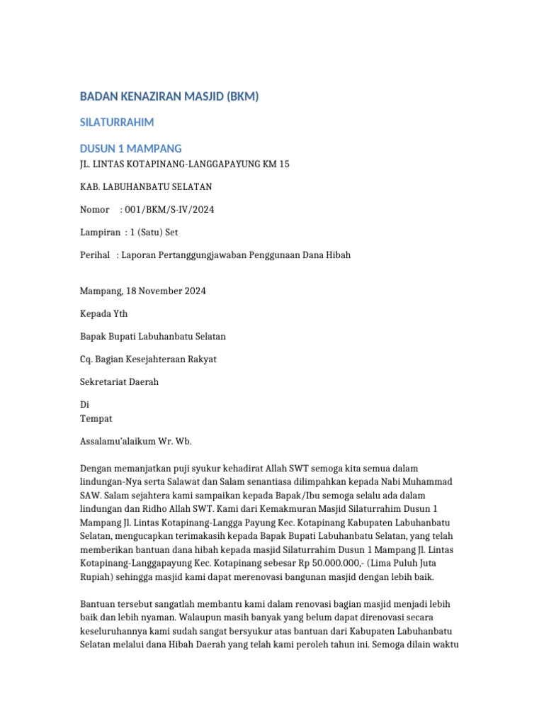 Laporan_Pertanggungjawaban_BKM | PDF