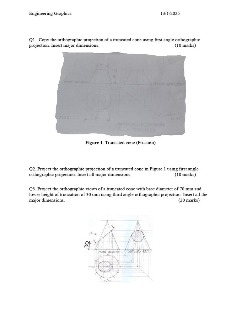 Engineering Graphics.docx conic sections 13th January 2025 | PDF