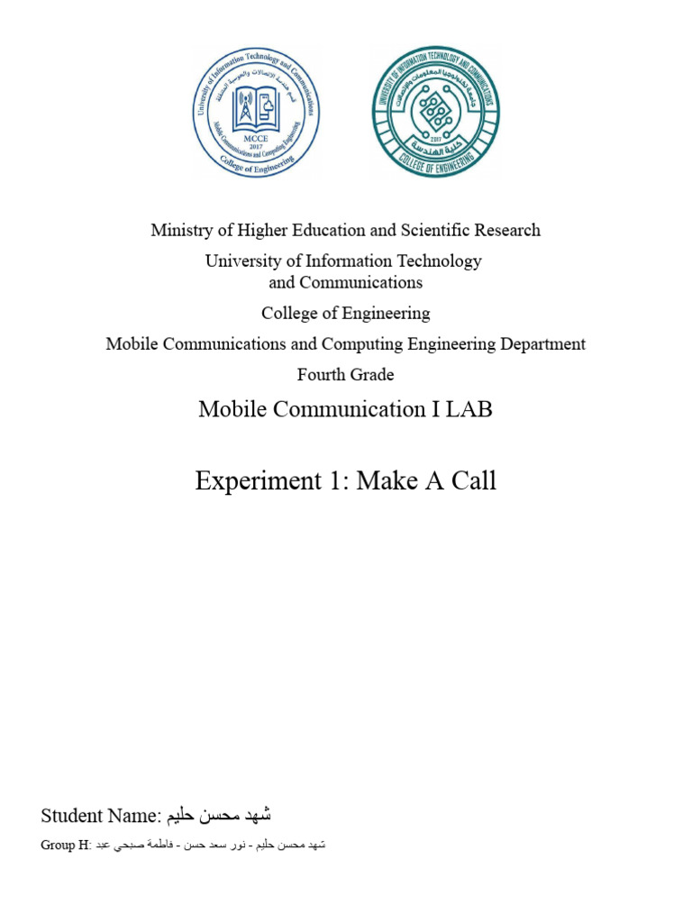 Mobile Communication LAB1-1 | PDF | Smartphone | Telephone