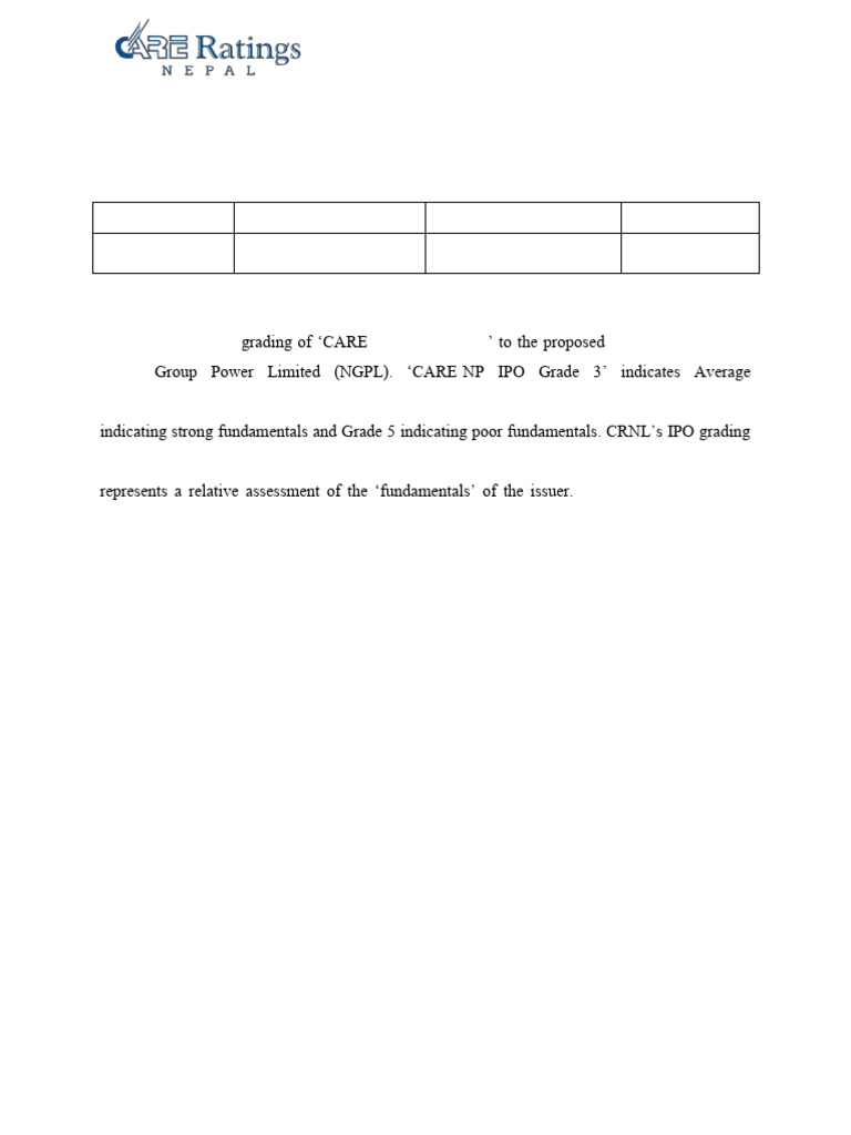 Grading of CARE NP IPO Grade 3 Assigned To Rights Share Issue of Ngadi ...