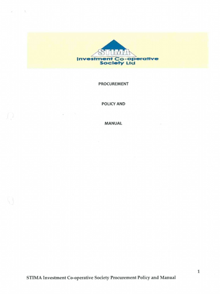 Procurement Policy & Manual | PDF