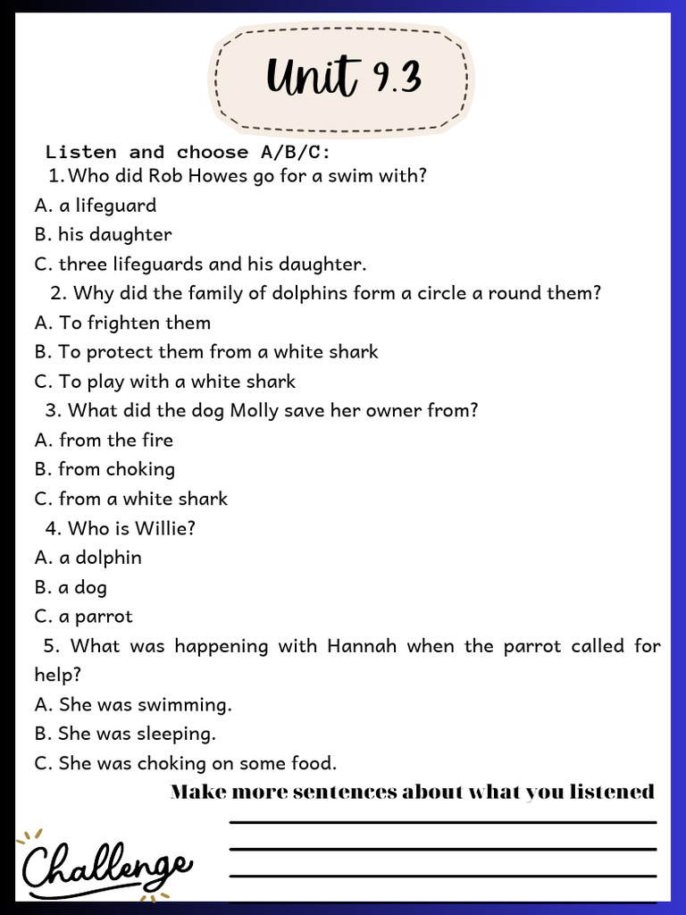 Listening Handout P1,2 W31 | PDF