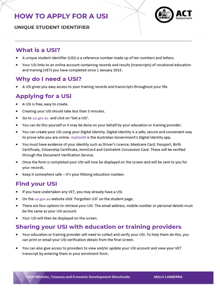 How to Apply for a Unique Student Identifier | PDF