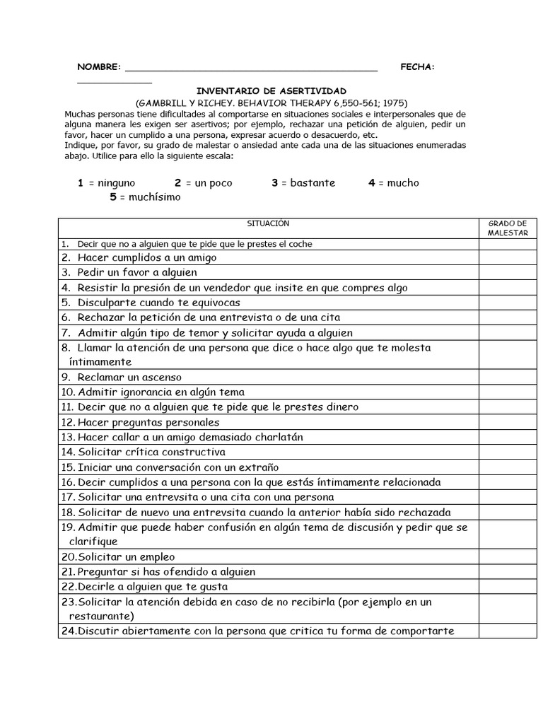 Inventario de Asertividad | PDF