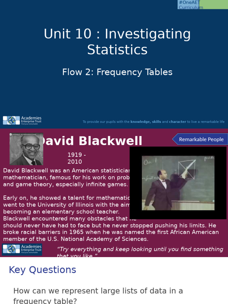 Unit 10 Flow 2 - Frequency Tables | PDF | Mode (Statistics) | Average