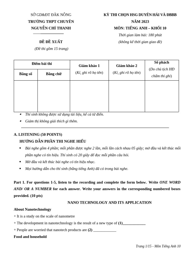 DHBB 2023-Anh 10 - Nguyễn Chí Thanh - Đăk Nông-Đề Đề Xuất | PDF | Turnover (Employment) | Sign ...