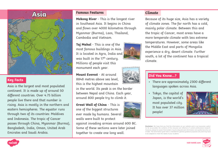 asia-fact-file_ver_2 | PDF | Asia | Tropics