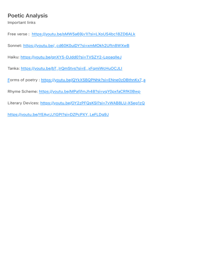 Poetic Analysis | PDF