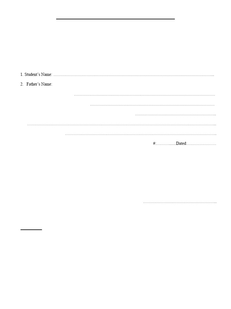 Migration Certificate Application Form | PDF
