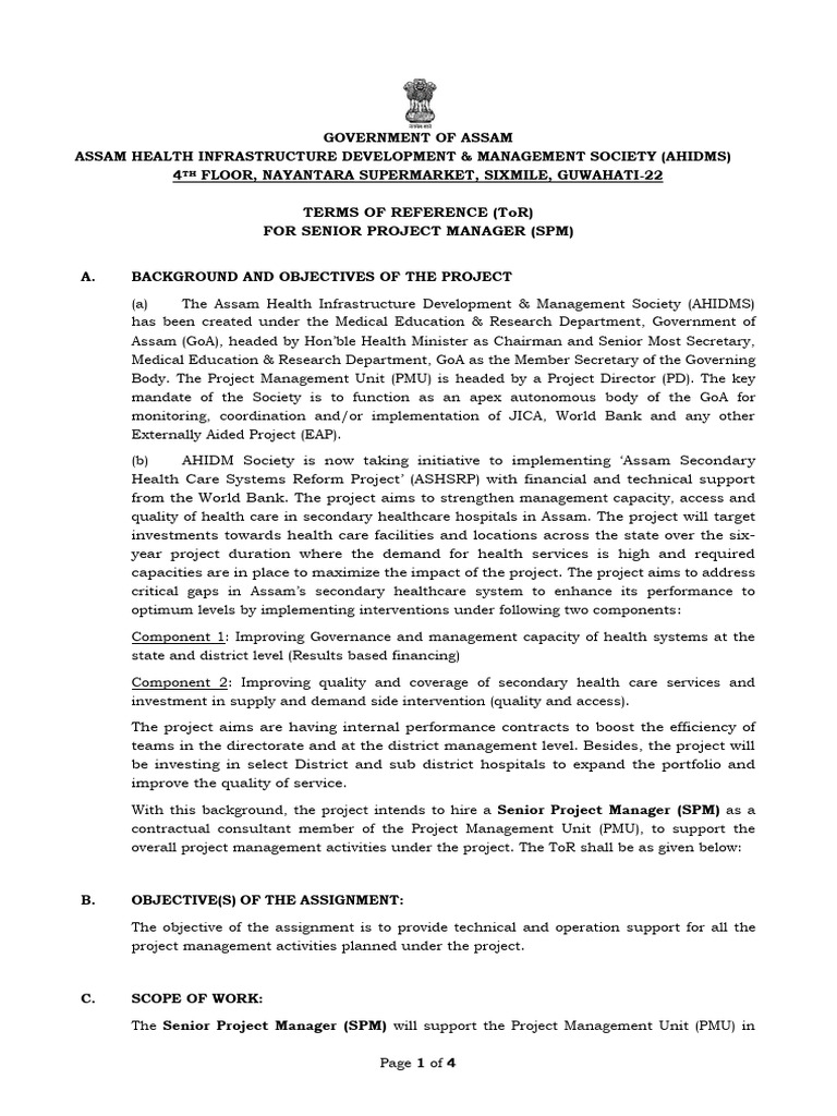 Senior Project Manager | PDF | Procurement | World Bank