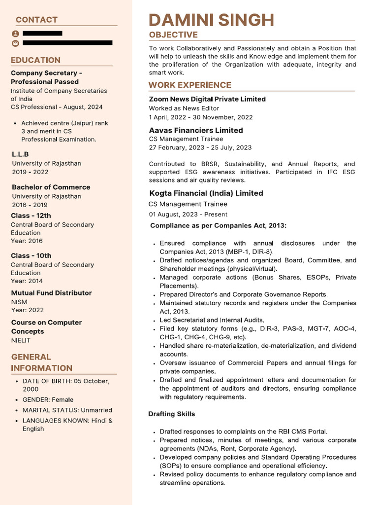 CS Damini Singh | PDF