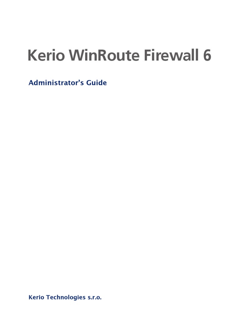 Kerio Winroute Firewall 6: Administrator'S Guide | PDF | Installation (Computer Programs ...