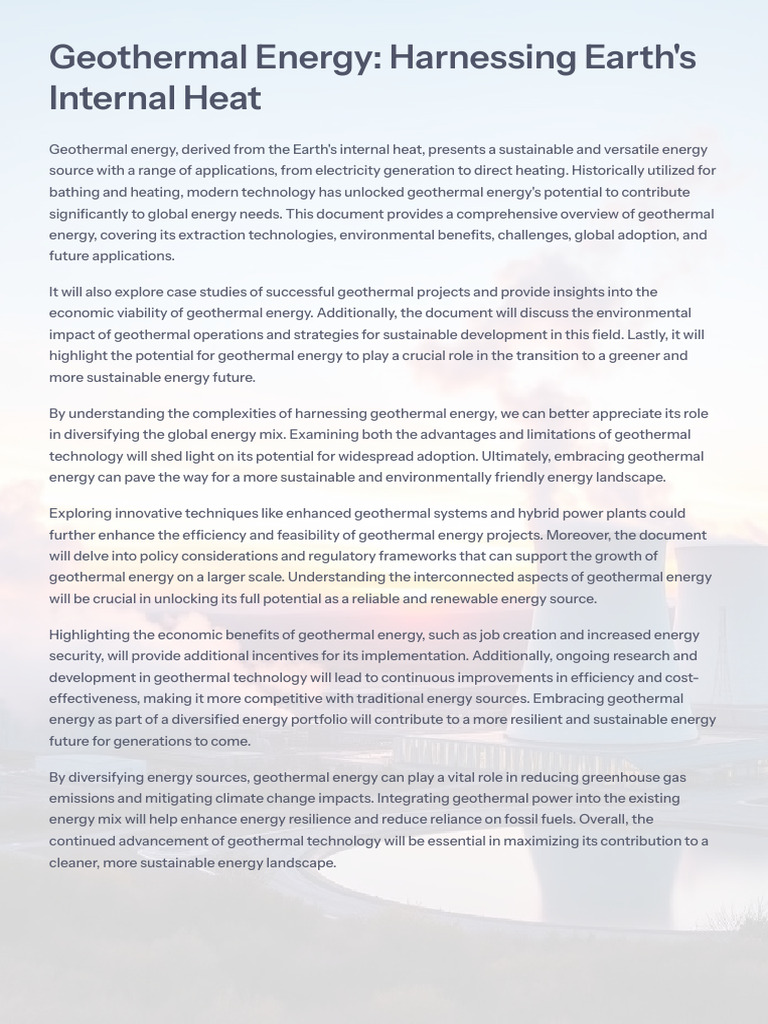 Geothermal Energy Harnessing Earths Internal Heat Processed(Lightpdf.com) | PDF | Geothermal ...