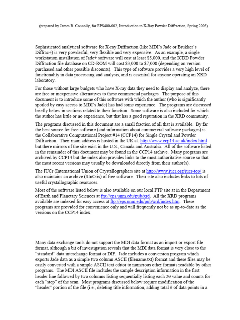 10 XRD Software | PDF | Microsoft Excel | X Ray Crystallography