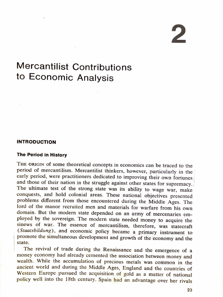 Merchantilists and Rheir Contribution To Economics | PDF | Mercantilism ...