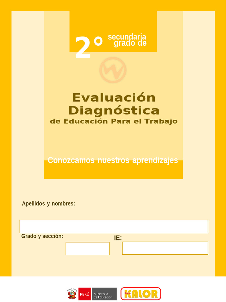 Evaluación Diagnóstica EPT 2° Grado | PDF | El pensamiento de diseño | Diseño