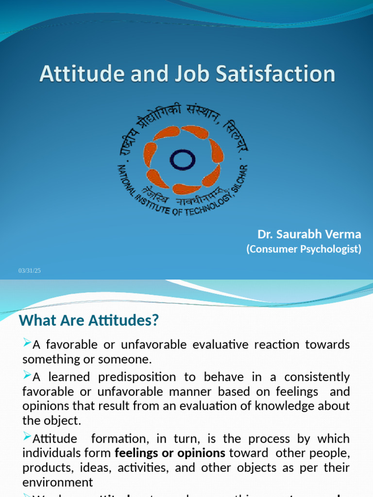 Values, Attitudes and Job Satisfaction | PDF | Attitude (Psychology ...