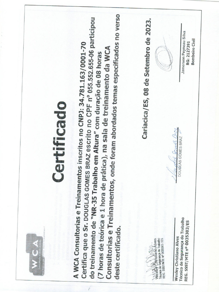 NR 35 - Douglas Gomes Braz | PDF