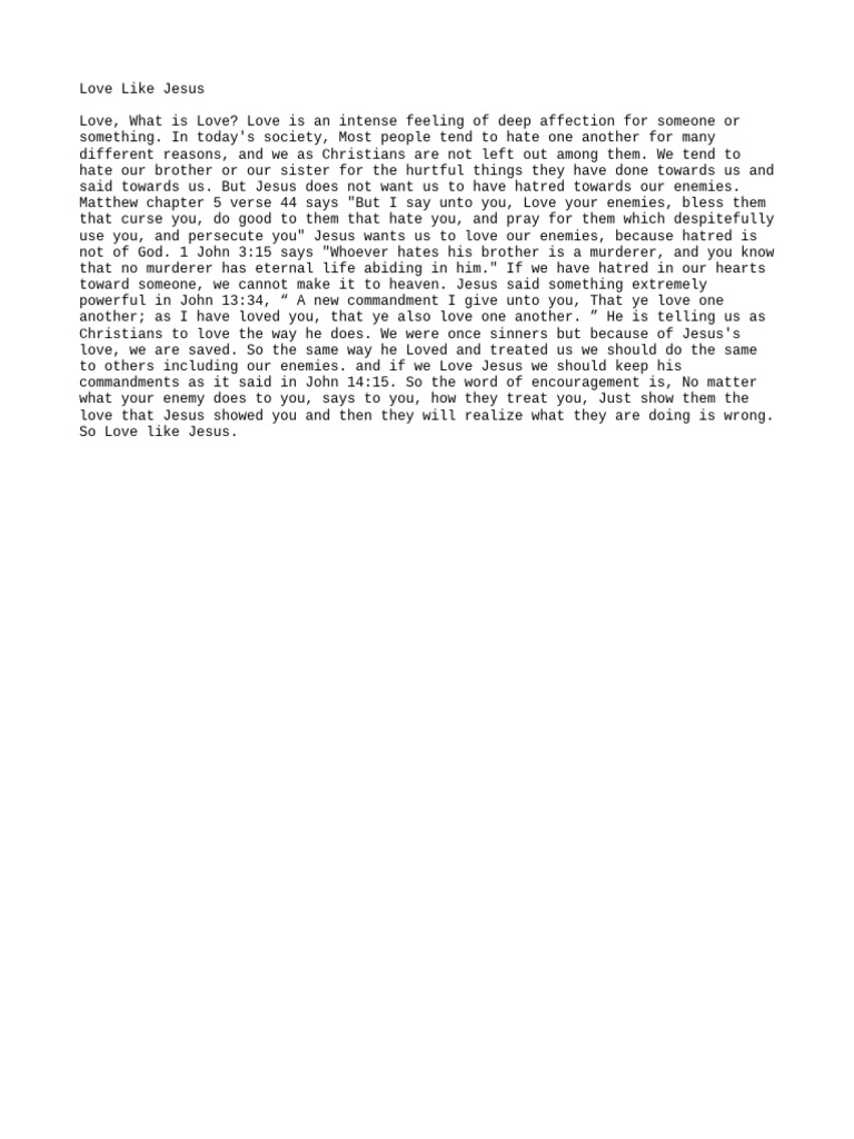 Love Like Jesus | PDF