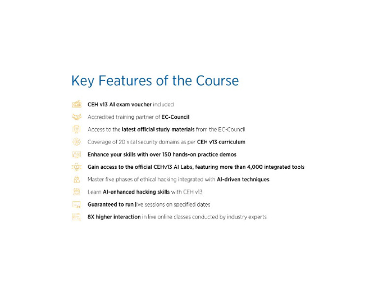 Simplilearn CEH v13 Key Features | PDF