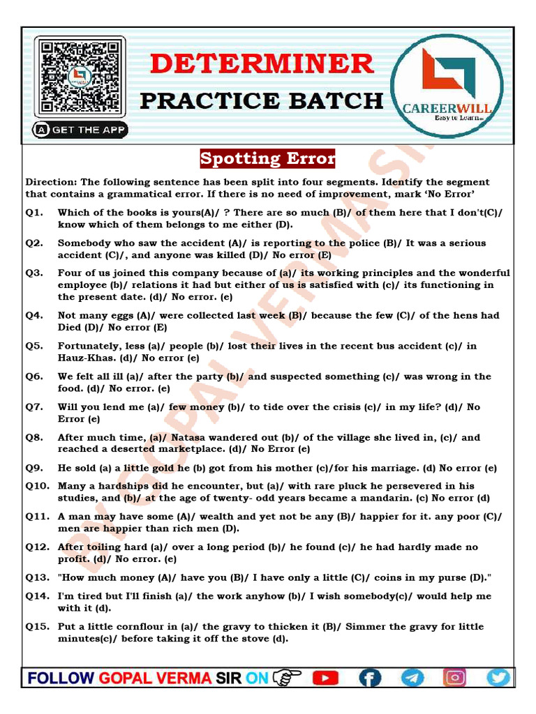 Determiner Practice PDF | PDF