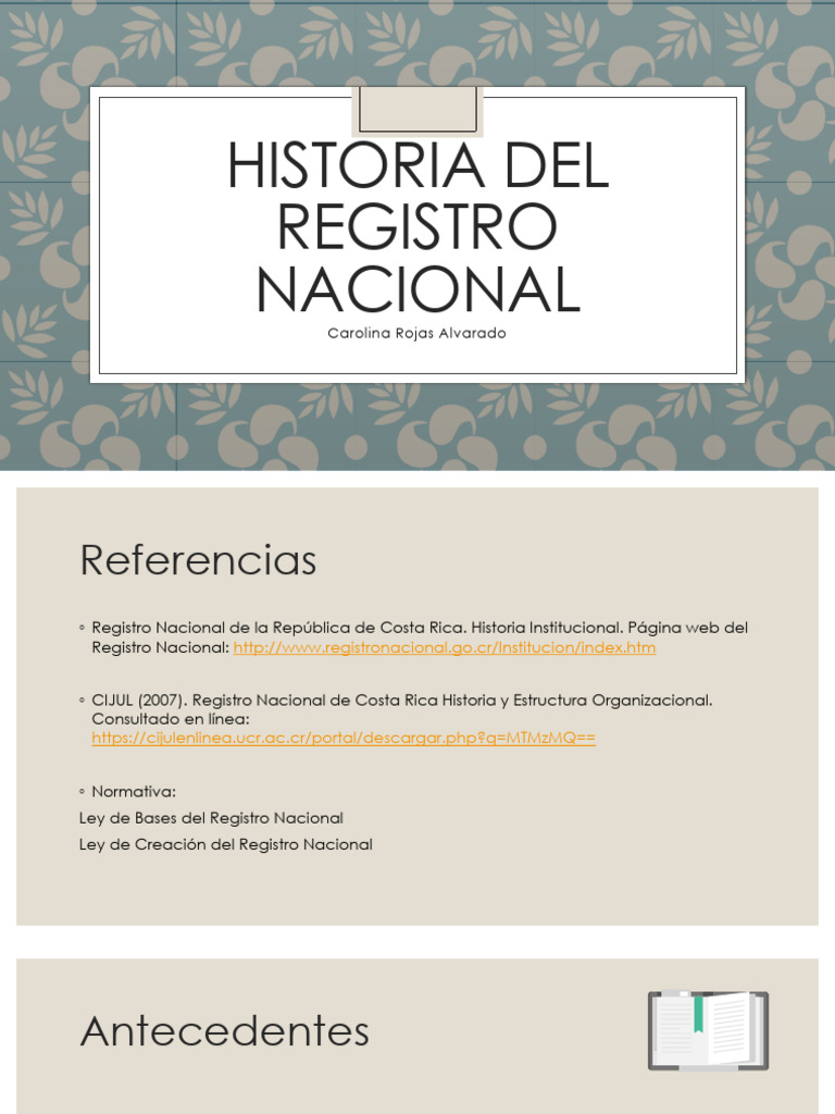 Historia Del Registro Nacional | PDF | Costa Rica | Gobierno