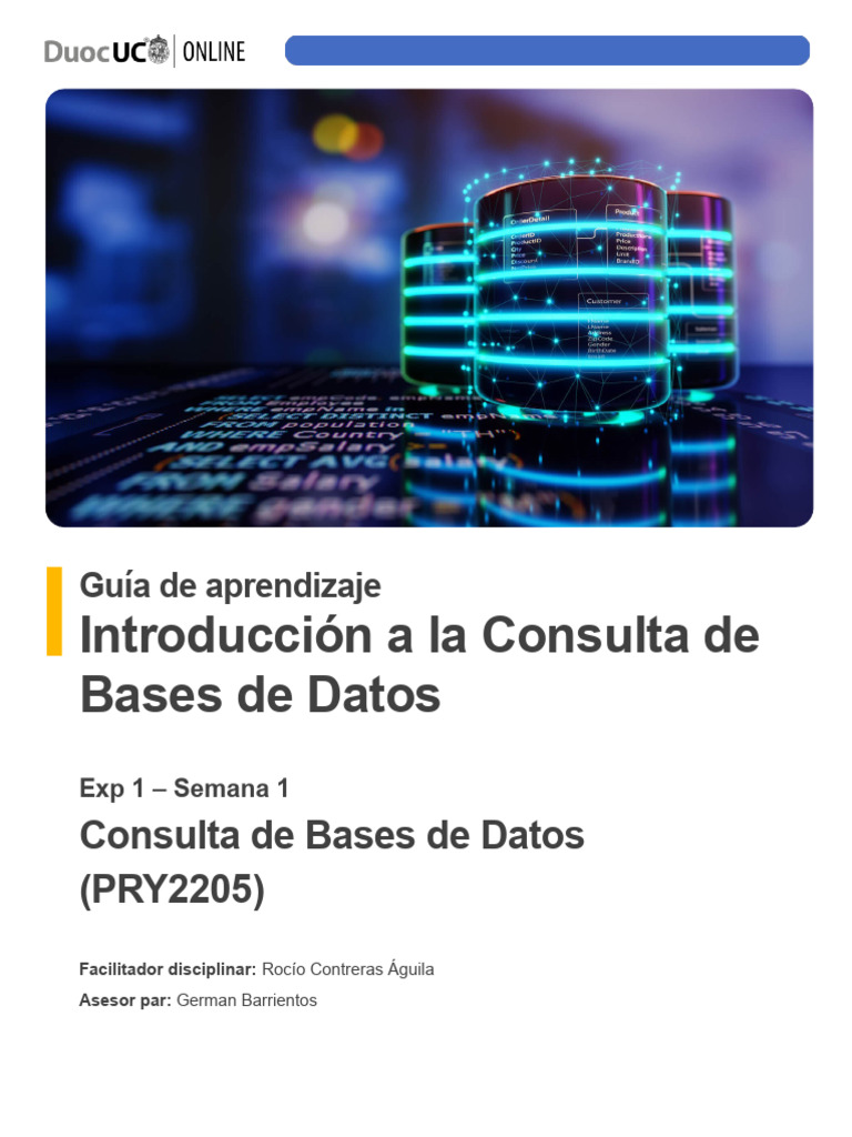 PRY2205_Exp1_S1_Guía de aprendizaje_Conceptos_SQL - Tagged | PDF | SQL ...