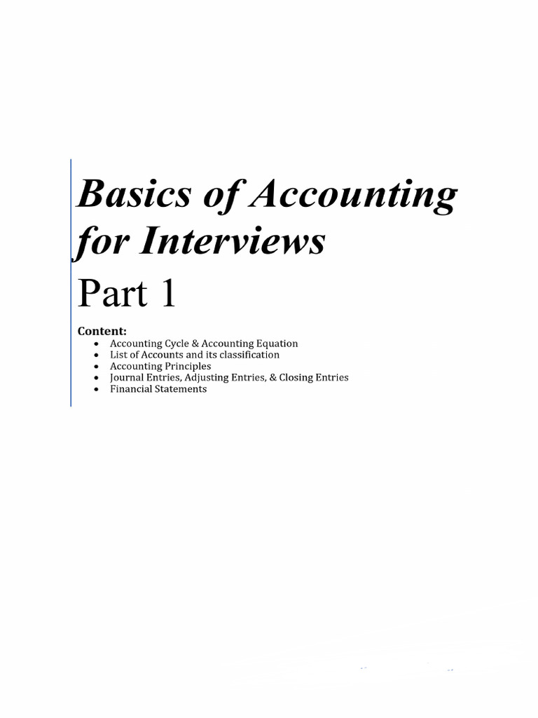 Basic Accounting Interview Questions | PDF