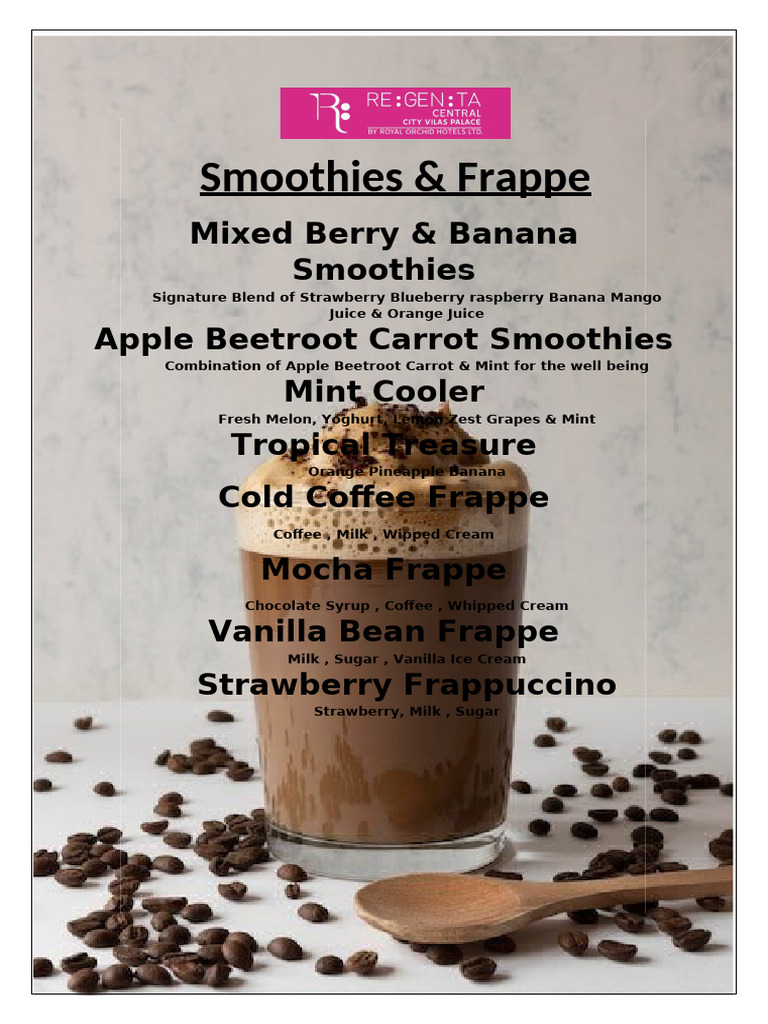 Delicious Smoothies & Frappe Recipes | PDF