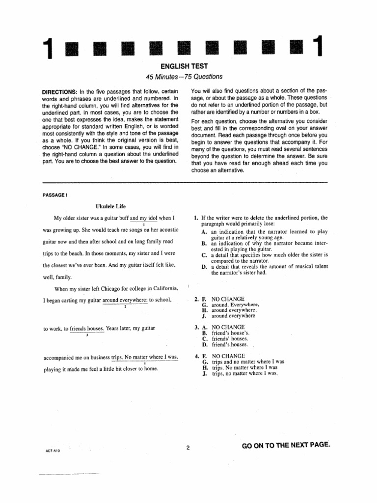 Act Test 2 | PDF
