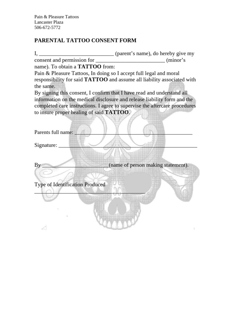 Tattoo Consent Form 02 | PDF