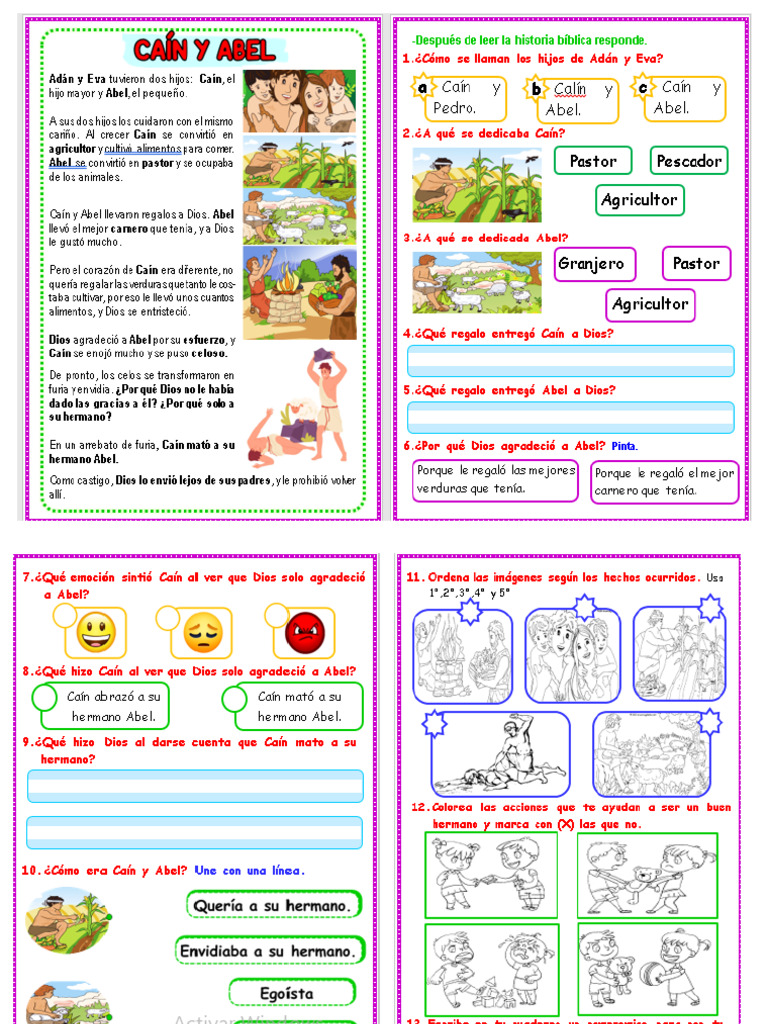 Ficha Caín y Abel | PDF